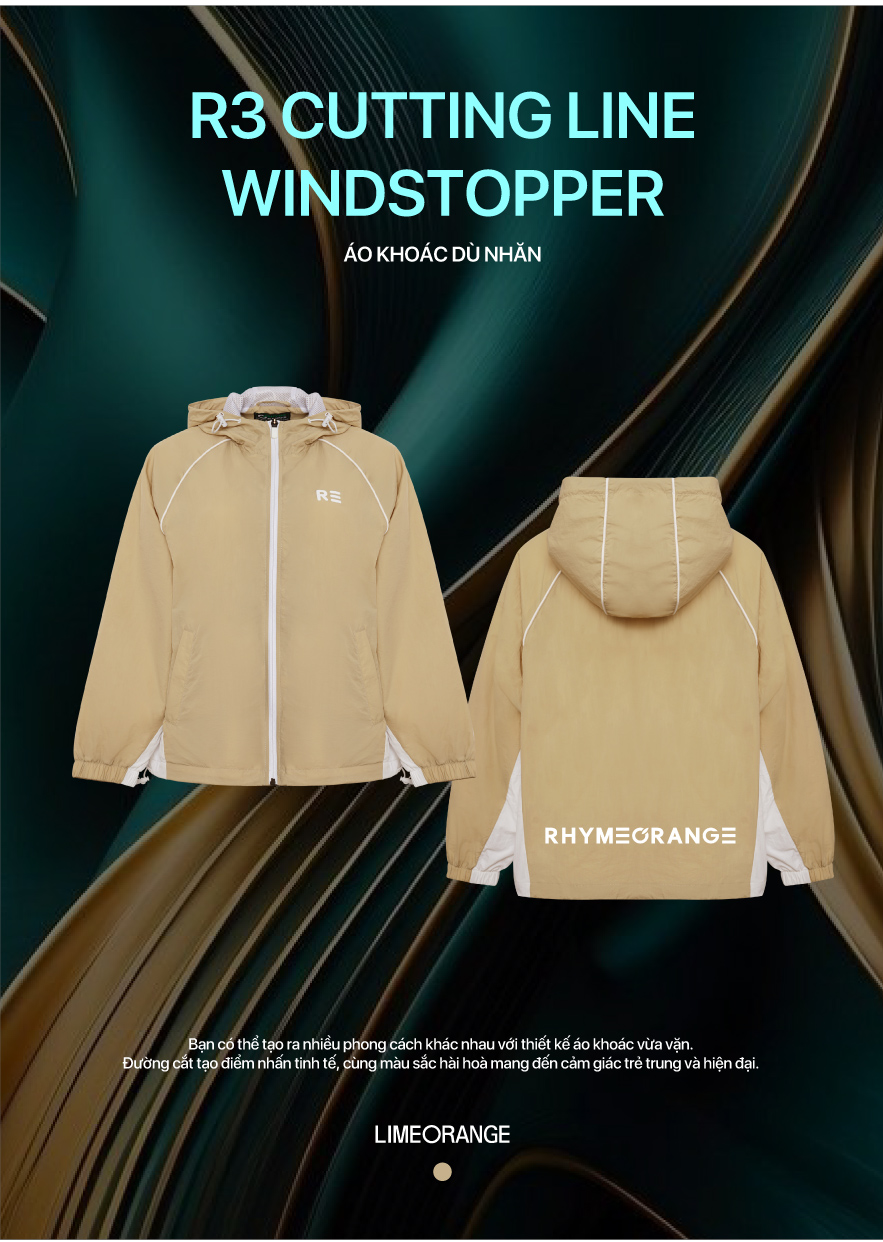 Áo Khoác Dù Nhăn - R3 Cutting Line Windstopper - LimeOrange.vn